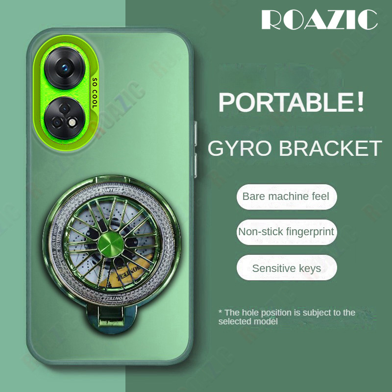 หรูหราโลหะออโรร่าสีเคสโทรศัพท์สําหรับoppo Reno 8T 4Gพร้อมขาตั้งGหมุนได้Gyro Matte Hardกันกระแทก ...