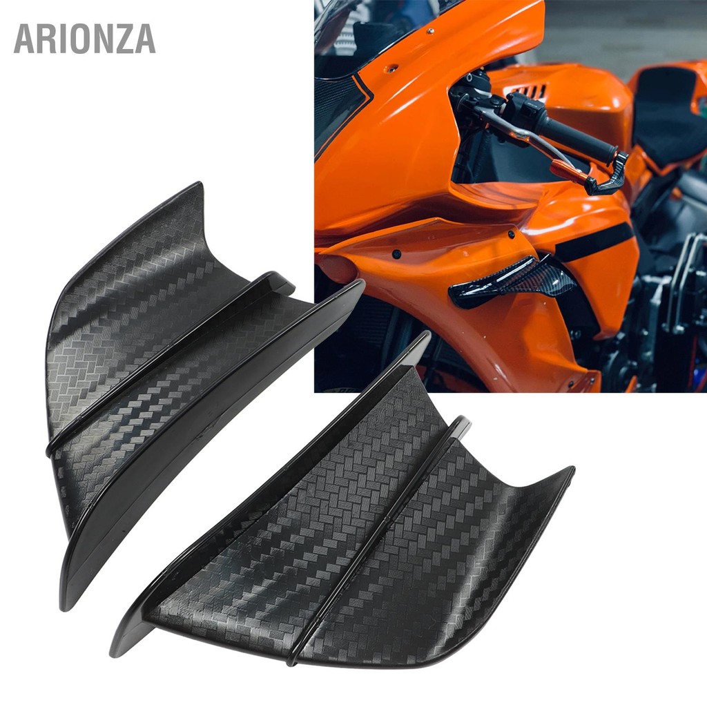 ARIONZA 1 Pair Motorcycle Wind Wing Carbon Fibre Style Aerodynamic ...