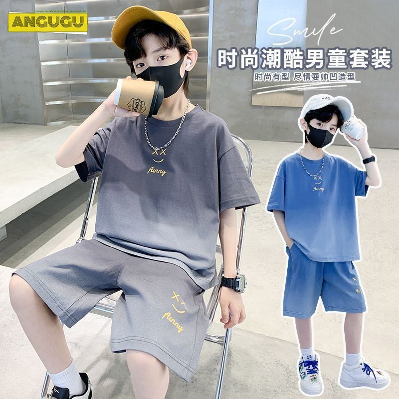 Anggu Semmer เด็กใหม่สไตล์ชุดสําหรับชาย 2 ชิ้น (ด้านบน + กางเกง) เสื้อ ...