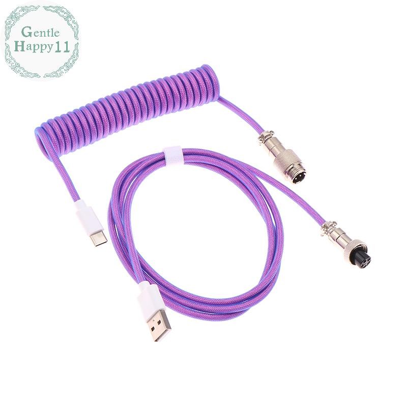 Gentlehappy Mechanical Keyboard Coiled Cable Wire Type C พอร์ต USB Wire ...