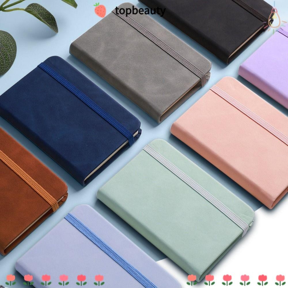 Topbeauty A7 Notebook, PU Cover Writing Paper Mini Notepad, Pocket ...