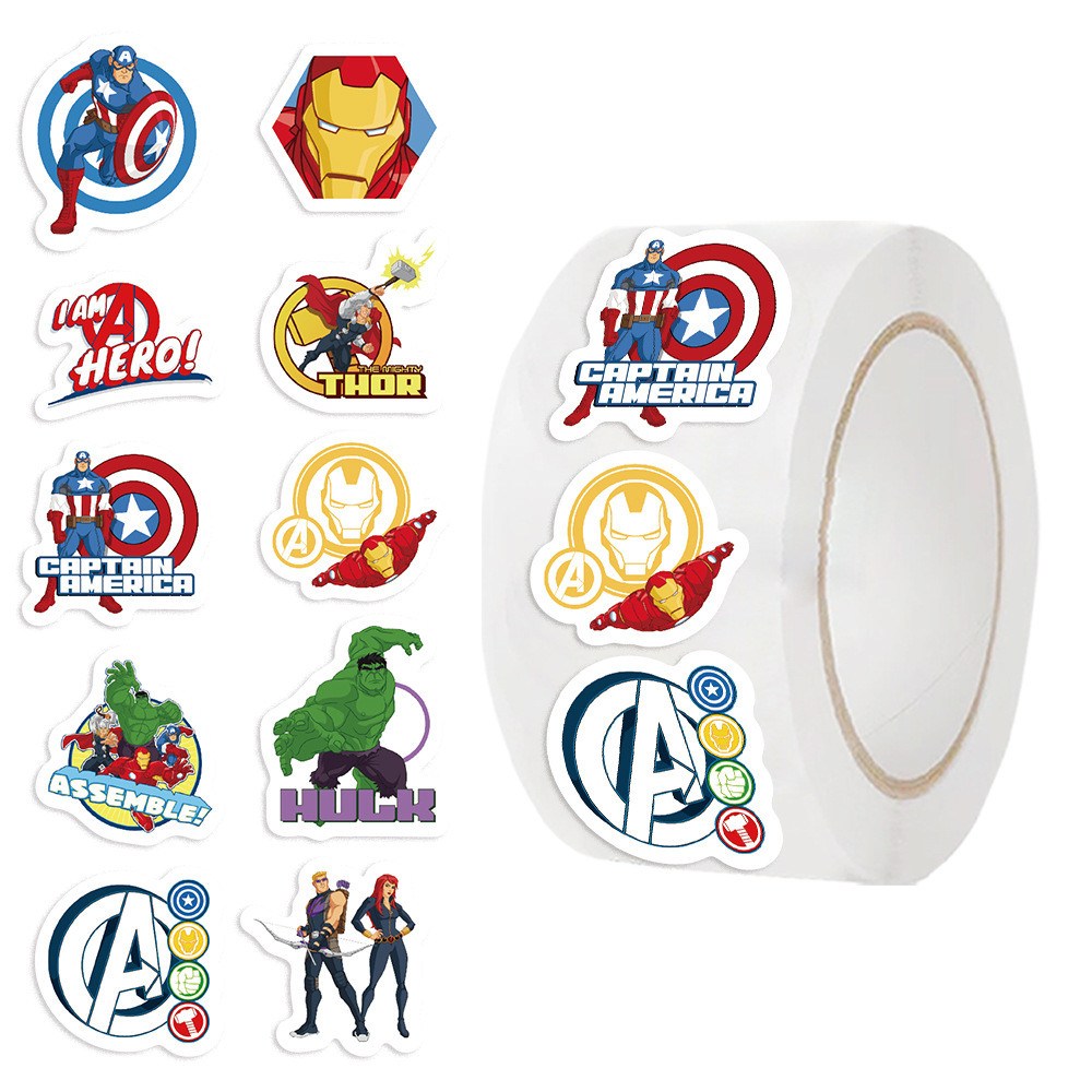 500 ชิ้น 10 ภาพ Marvels The Avengers Cartoon Stickers Roll/Stickers ...