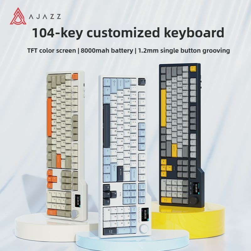 AJAZZ AK35I V3 บลูทูธไร้สายสามโหมดด้านข้างพิมพ์คีย์บอร์ด 104 คีย์ Hot ...