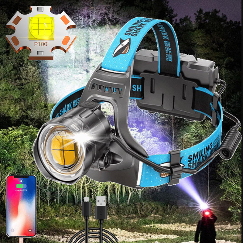 5000000LM Super Bright XHP100 ที่มีประสิทธิภาพที่สุด Zoomable LED ไฟหน้า XHP90 High Power ...