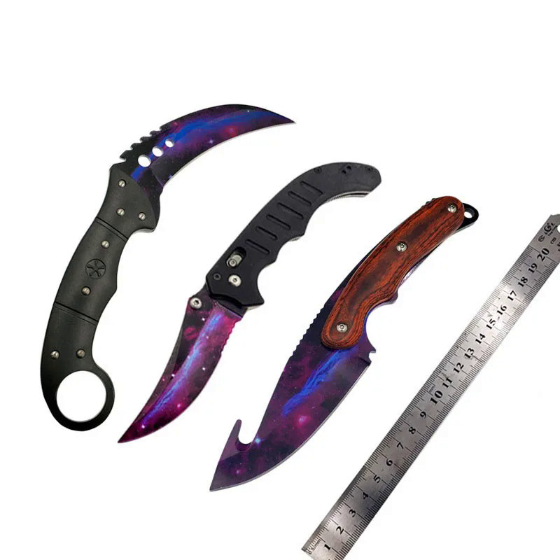 Dropship Real Csgo Talon Gut Flip Knife Set Collection Stainless Steel ...