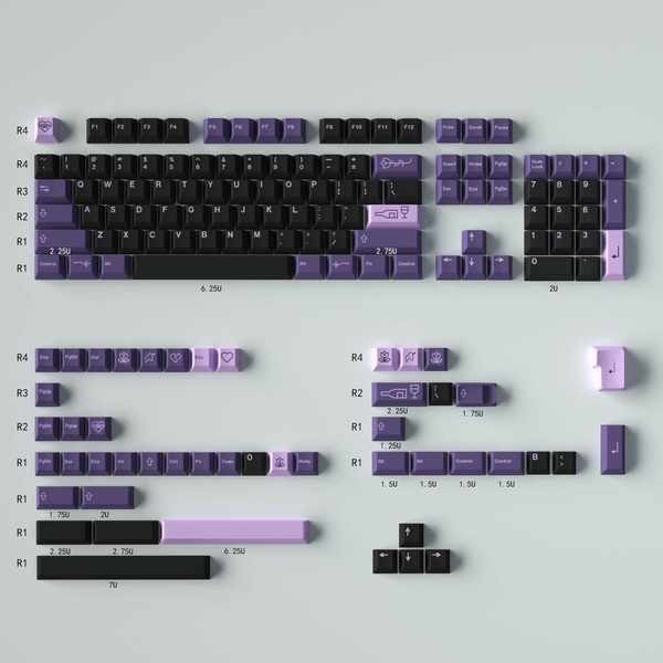 keycap GMK First Love First Love Keycaps สีม่วงความสูงเดิม PBT ระเหิด ...