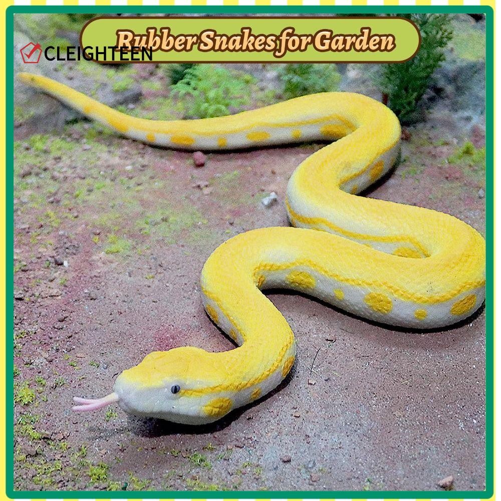 CLEIGHTEEN โมเดลสัตว์, เส้น Texture Cobra Rattlesnake Python งูปลอมที่สมจริง, คุณภาพสูงยางนุ่ม ...