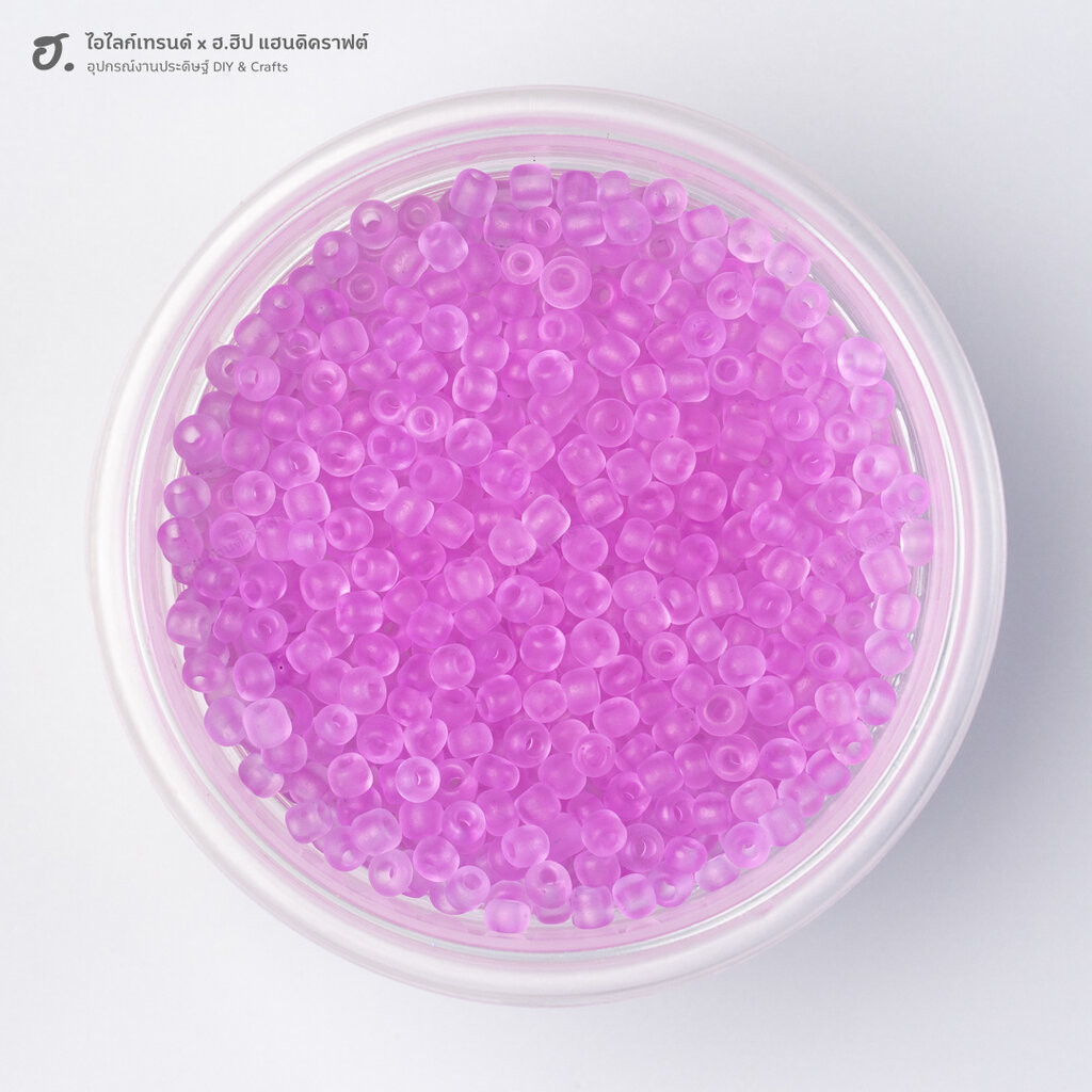 ลูกปัดเม็ดทราย ขนาด 3 มม. ม่วงอ่อนใสเนื้อด้าน Bright Purple Matte ...