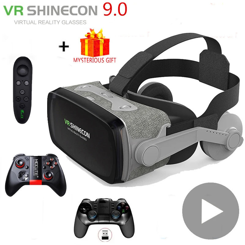 VR shinecon casque viar 3D แว่นตา Virtual Reality ชุดหูฟังหมวกนิรภัย ...