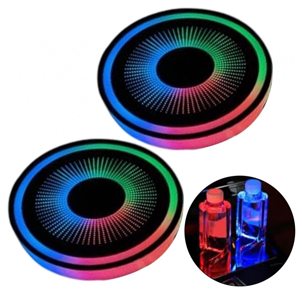 【NEW】Car Cup Holder Lights Dynamic Color Options Light And Vibration ...