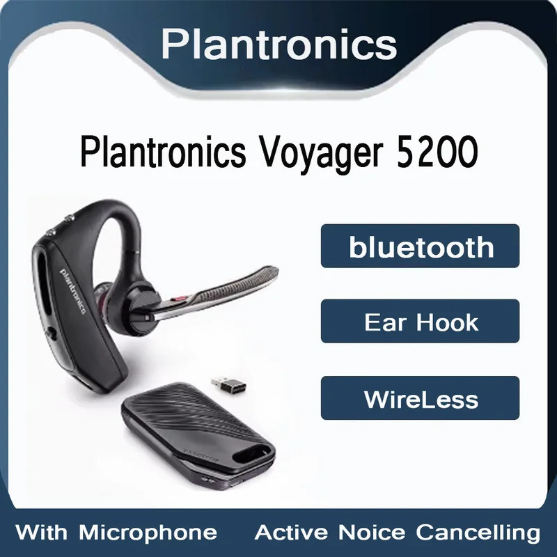 หูฟังไร้สาย Bluetooth Poly PLT Voyager 5200-5200 UC ลดเสียงรบกวน หูฟัง ...