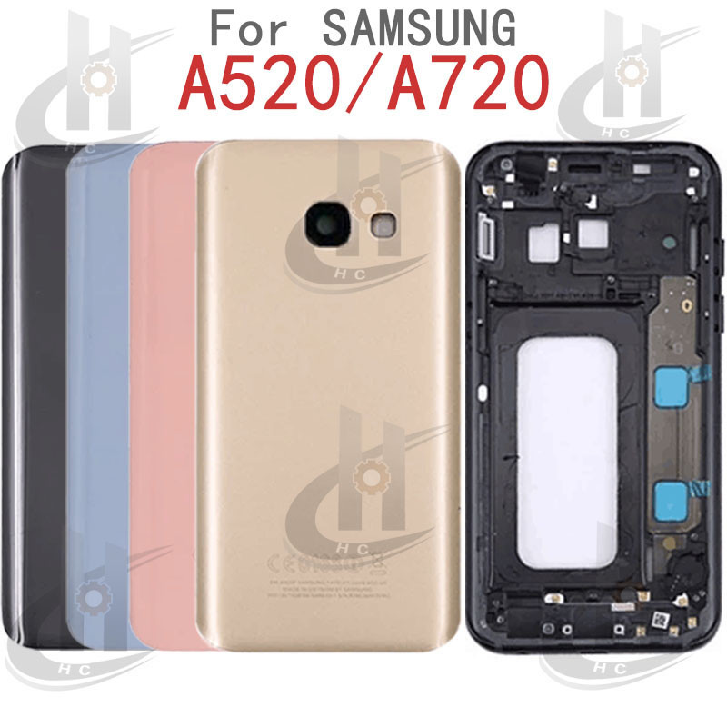 สําหรับ Samsung Galaxy A5 A520 A7 A720 2017 แบตเตอรี่ฝาหลัง LCD กรอบ ...