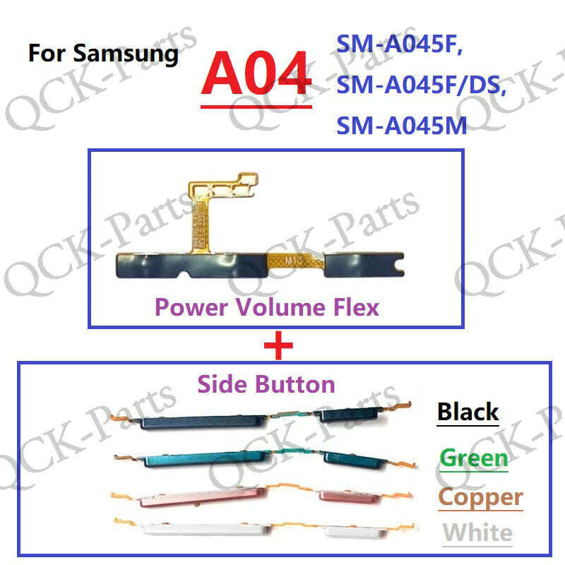 สําหรับ Samsung Galaxy A04 ปุ่ม Flex และ Out ด้านข้าง Volume Up Down ...