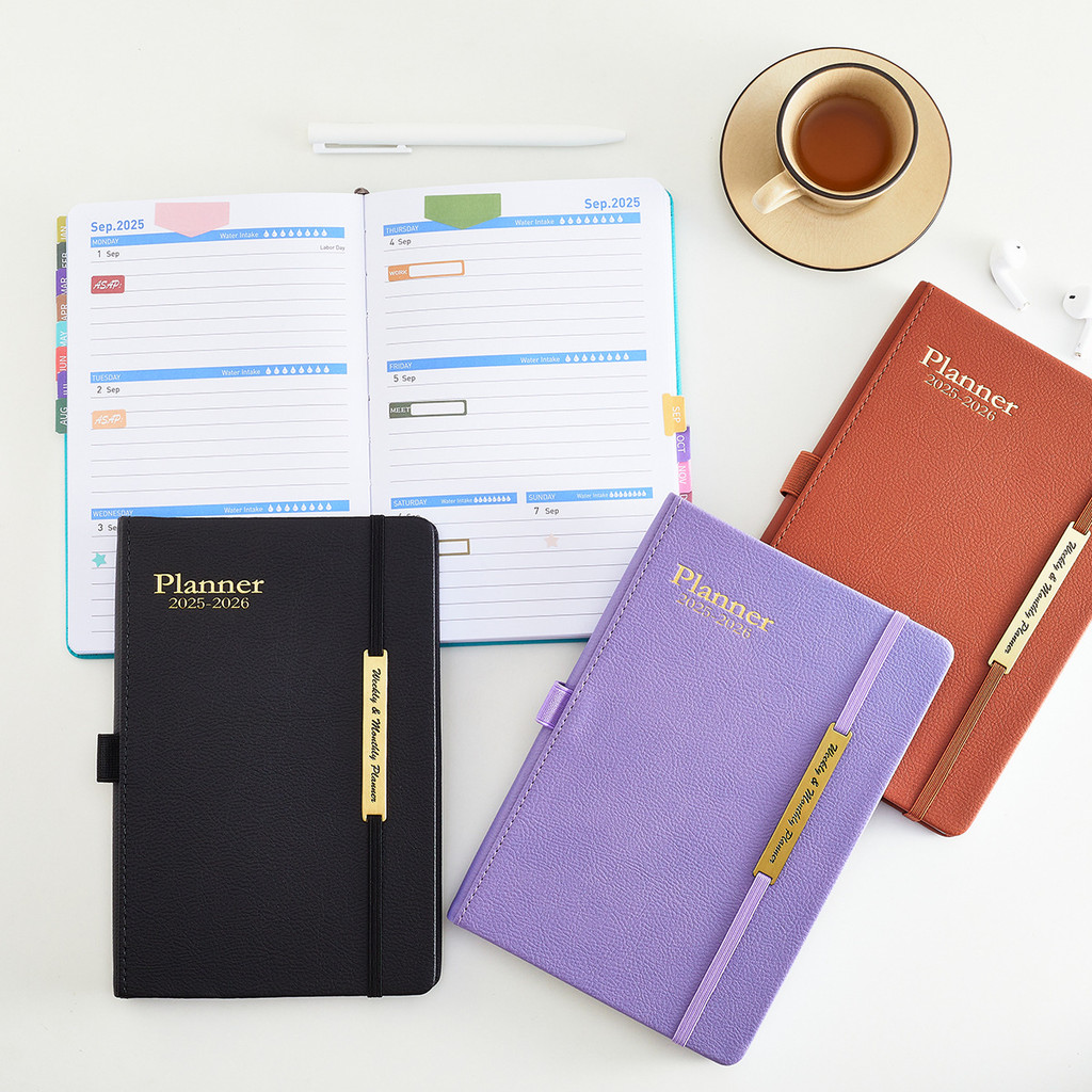 2025-2026 Planner Schedule Notebook 18 เดือนหนังเทียมปฏิทินภาษาอังกฤษ ...