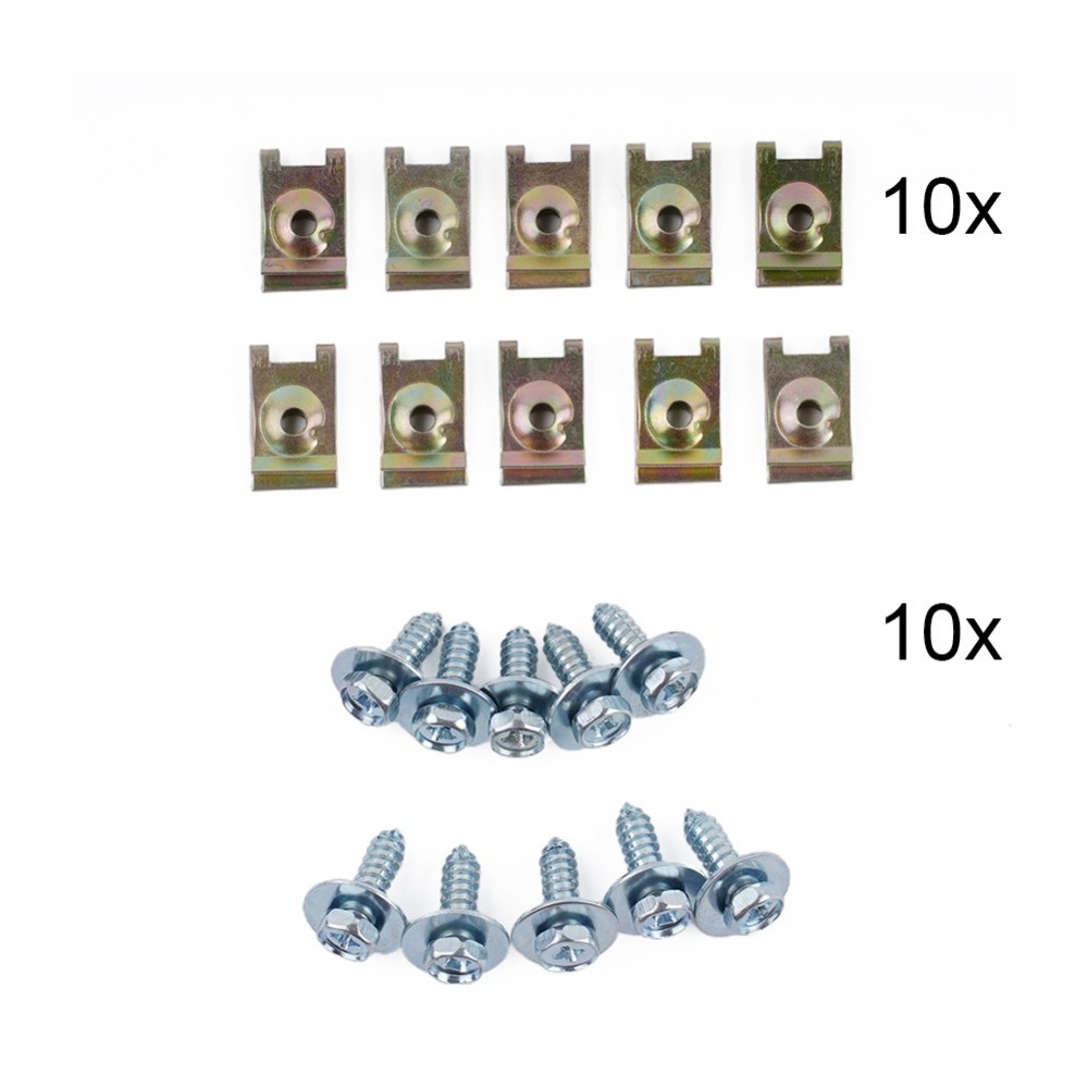 10 ชุดสกรูแผ่นโลหะ Nut Underbody Fender คลิปสกรูสําหรับ BMW Opel ...