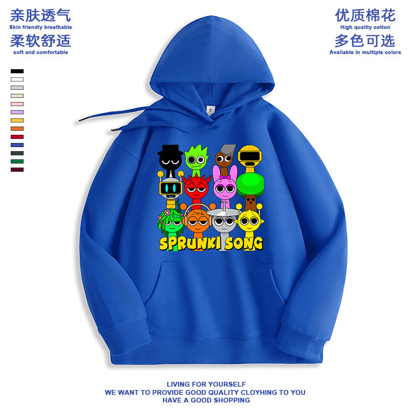 Sprunki Incredibox Hoodie หลวม Western สไตล์ Casual การ์ตูน Sprunki ...