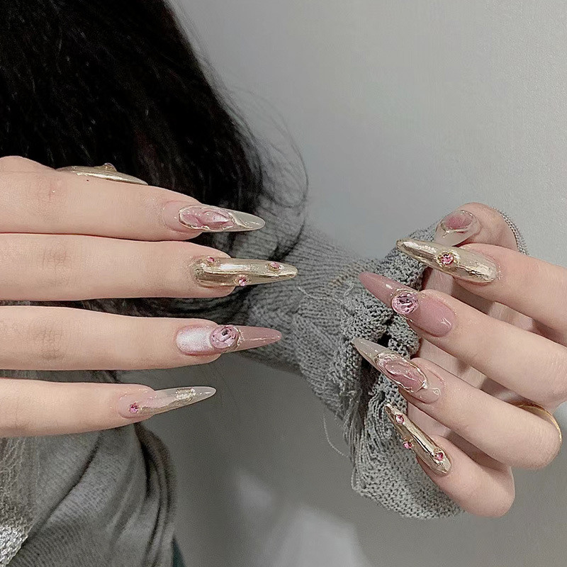 สวมเล็บ Bucherati หรูหราตาแมวแมทช์ง่ายแพทช์เล็บสีขาว | Shopee Thailand