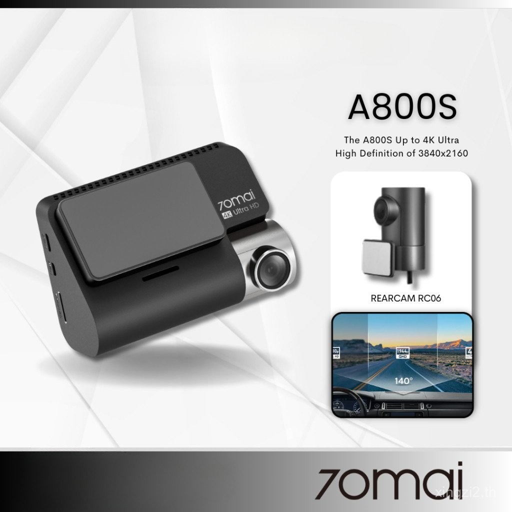 70mai A800S Dash Cam Dual Vision | กล้องหลัง 140 FOV | หน้าจอ Ultra HD ...