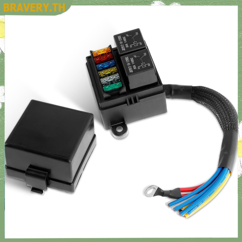 Pre-wired Fuse Relay Box 2 ชิ้น 4 ขา 80A รีเลย์และ 6 ฟิวส์ ATC/ATO IP65 ...