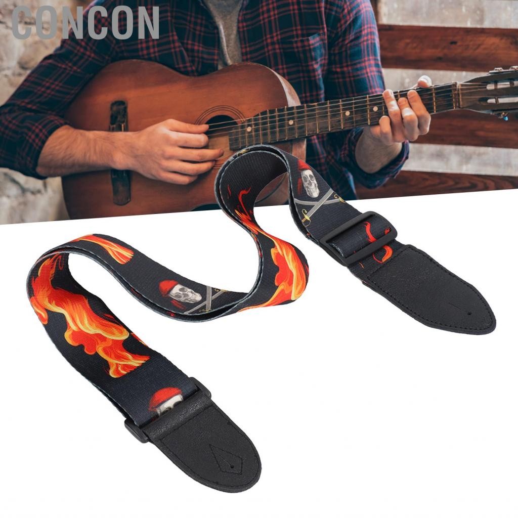 Concon กีตาร์สายคล้องไหล่รูปแบบเปลวไฟแฟชั่นBreathable Stable Bass ZMN ...