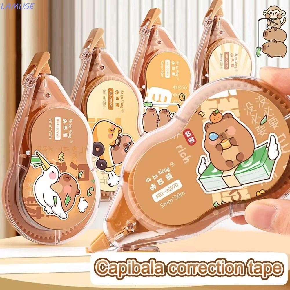 LAMUSE 6PCS Capybara Correction Tape, ออกแบบใหม่ Aesthetic Capybara Modification Tape, การ์ตูน ...