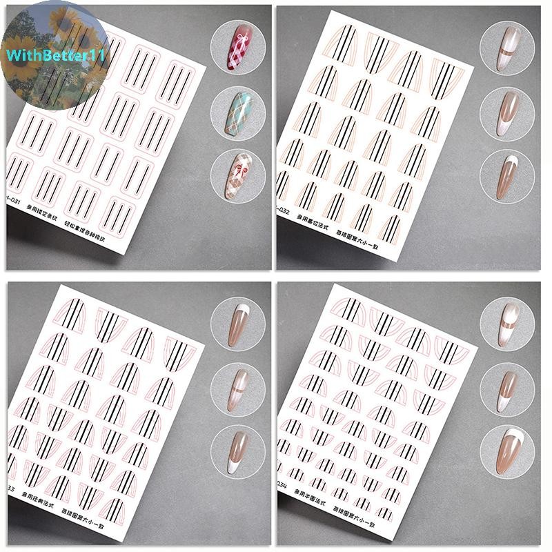 Better French Nails Strip Nail Forms Fringe Tip Guides สติกเกอร์ Diy ...