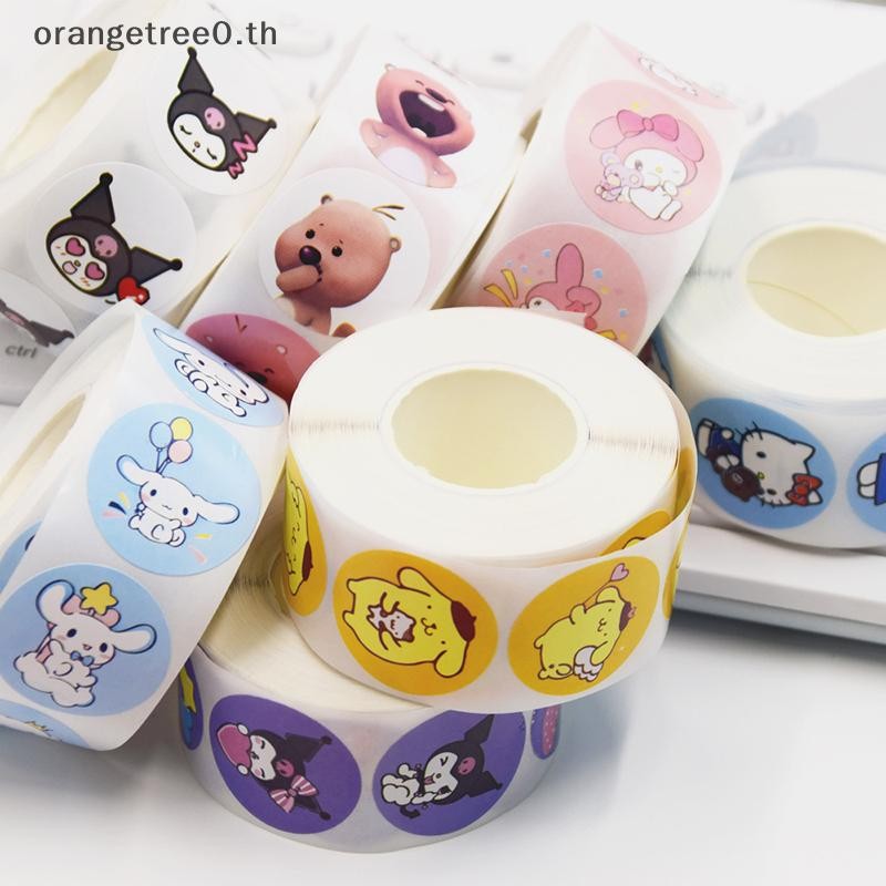หรือ 500 ชิ้น/ม้วนการ์ตูนอะนิเมะสติกเกอร์น่ารัก Sanrio Hello Kitty Kuromi Loopy สติกเกอร์สมุดภาพ ...