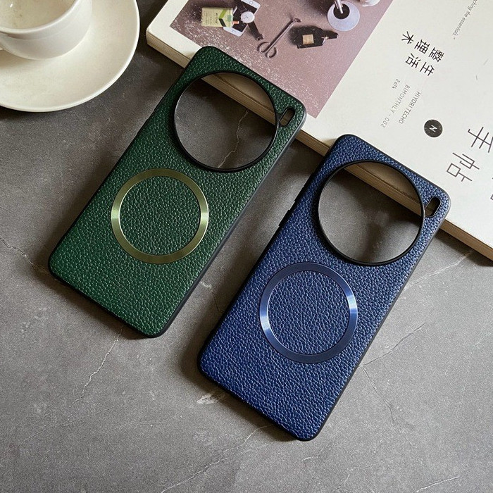 หรูหราธุรกิจลิ้นจี่หนังกรณีโทรศัพท์แม่เหล็กสำหรับ VIVO X200 Pro มินิ ...