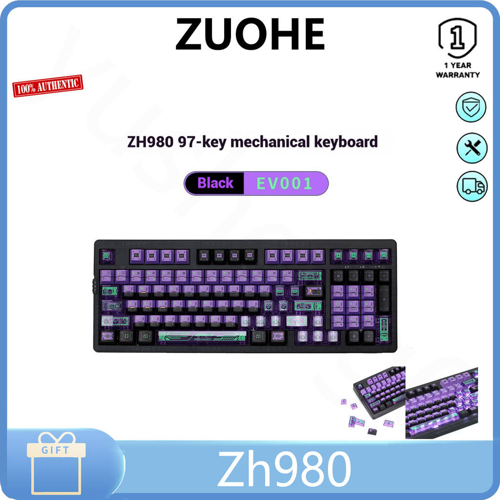 Zornher ZH980 EV001 Wireless three-mode connection full key no impact ...