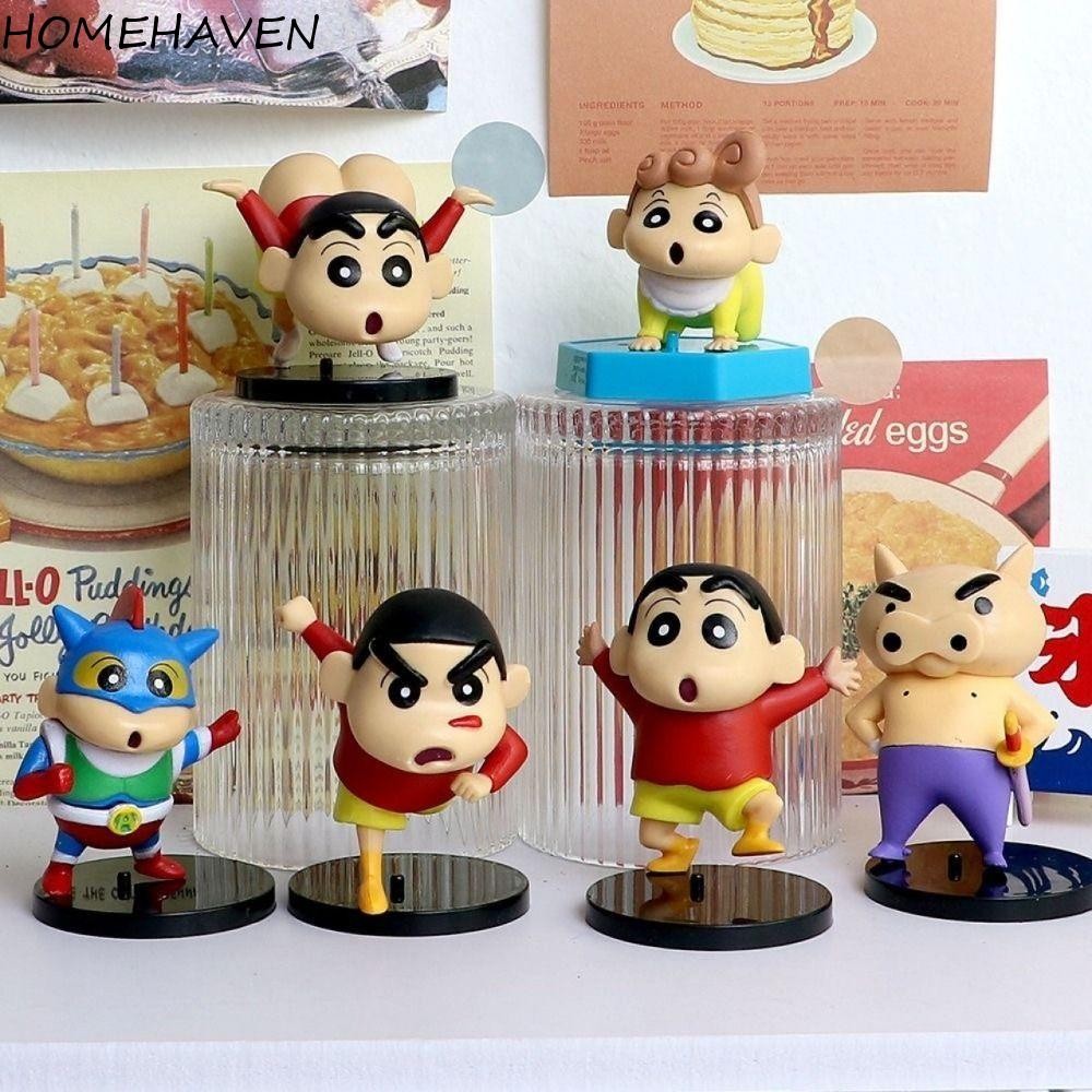 Homehaven 6 ชิ้น/เซ็ต Shin-Chan Action Figurine, รุ่น Q PVC Crayon Shin ...