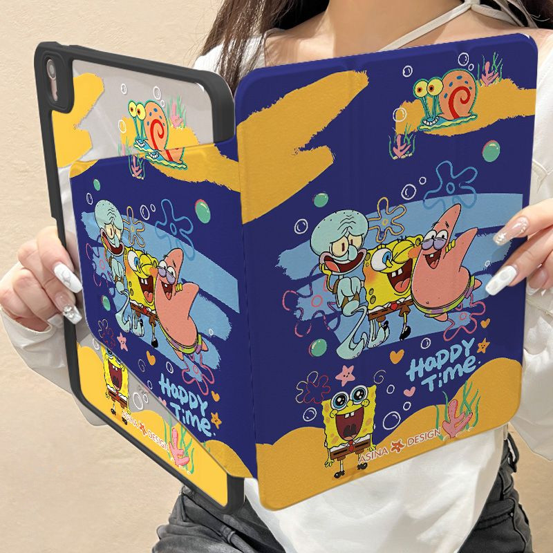 เคส Ipad ปรับได้ 360 องศาGraffiti น่ารัก SpongeBob SquarePants เหมาะ ...