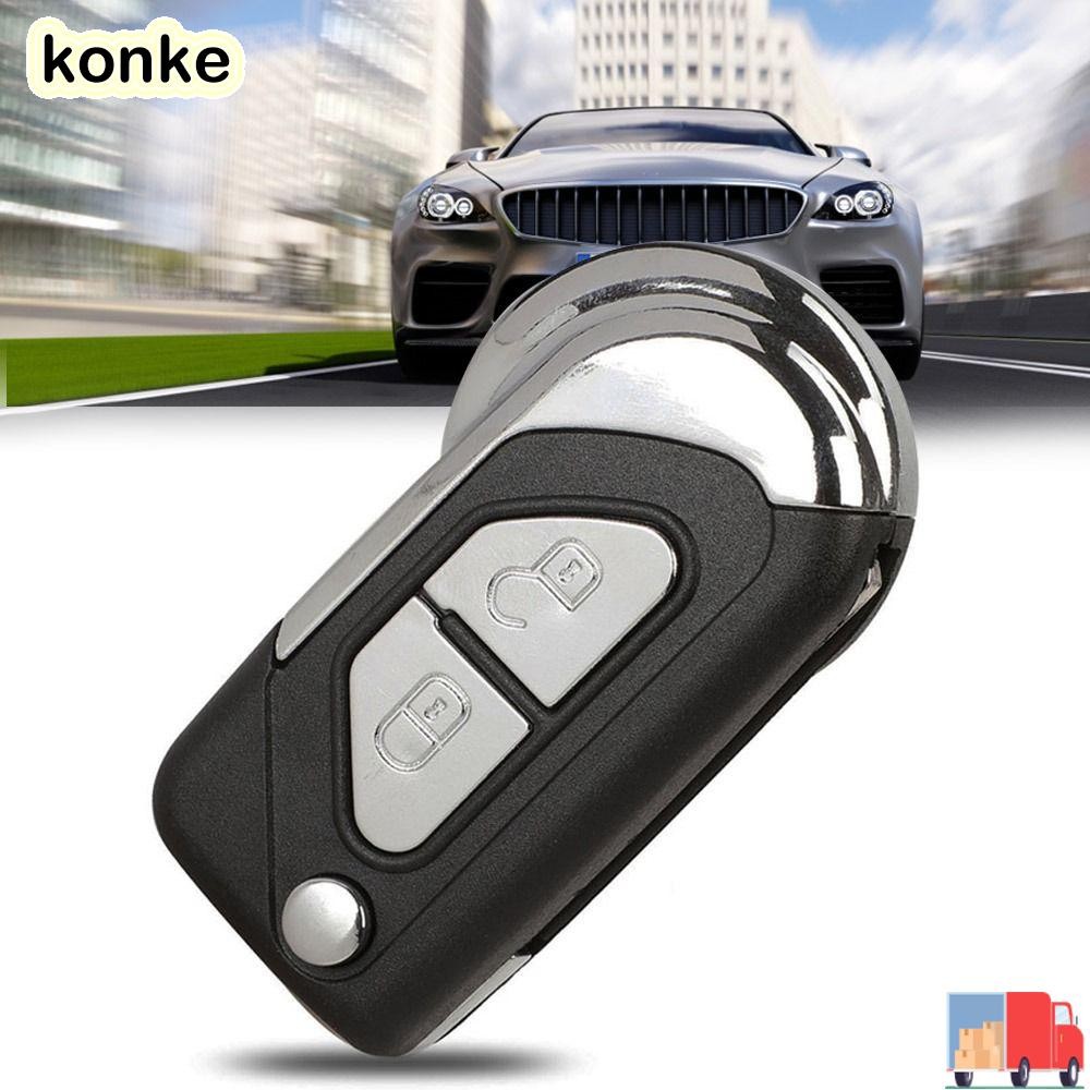 KONKE Remote Key, 2 ปุ่มพลิกพับกุญแจรถ,ทนทานฝาครอบ Uncut VA2 Key Blade ...