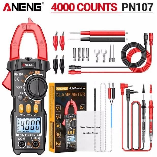 【Hot】ANENG PN107 Digital Clamp Meter โวลต์มิเตอร์แอมป์มิเตอร์ NCV มัลติ ...