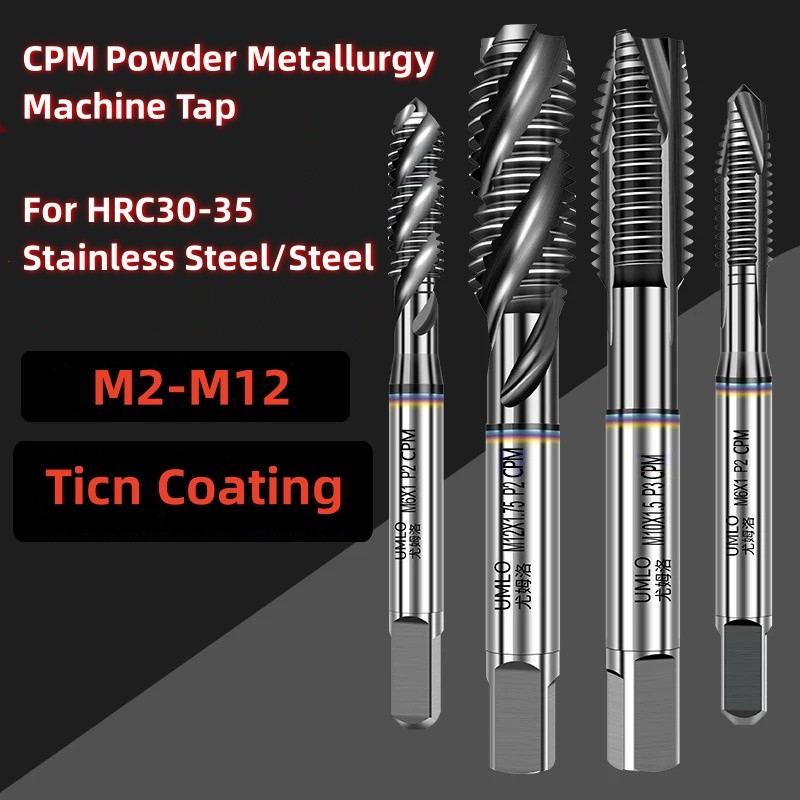 1PC CPM ผง Metallugry Tap TICN บรรจุเครื่อง Tap เกลียว Fluted Tap M2 ...