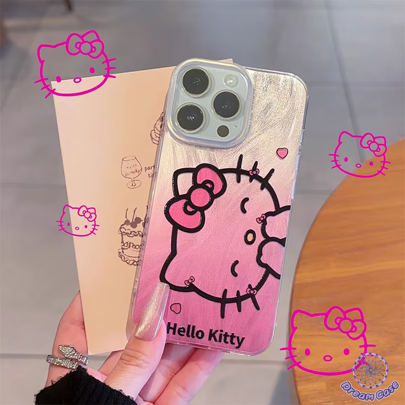 การ์ตูนน่ารัก hello kitty เกรเดียนต์นุ่ม เคส OPPO A18 A17 A57 A38 A15 ...