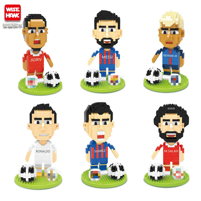 Football Player Figures Mini Blocks 3D Model Cartoon Bricks Anime DIY ...