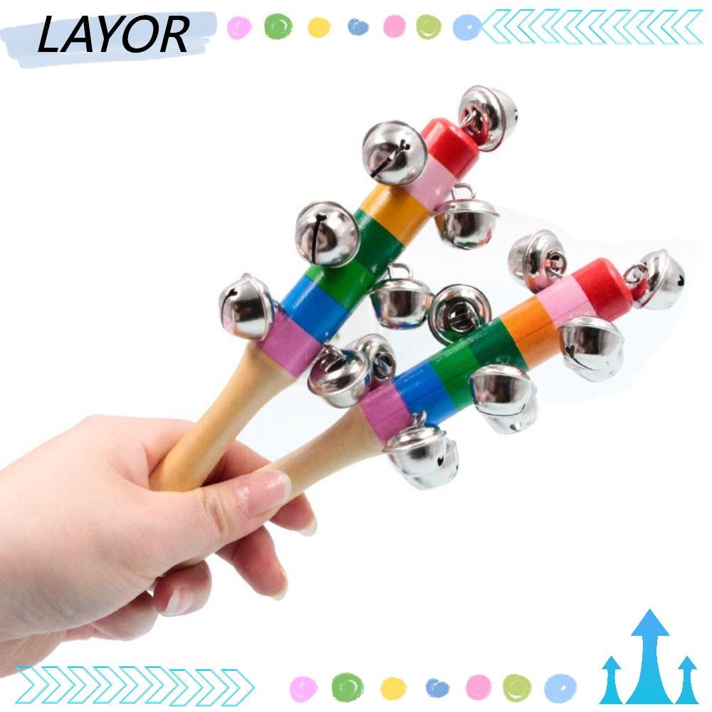 Lay Bell Stick,ที่มีสีสัน 18 ซม.เครื่องกระทบ,คุณภาพสูง Rainbow ไม้ ...
