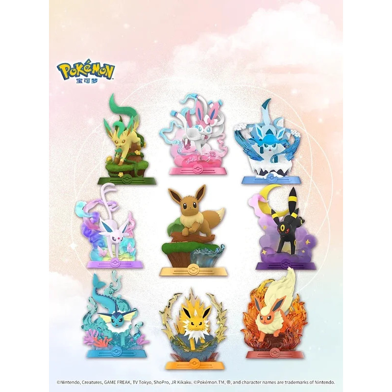 ใหม่ 9 สไตล์ Pokemon Eevee Evolution Espeon Sylveon Glaceon Leafeon ...