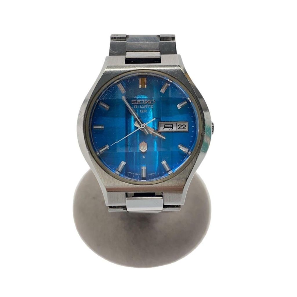 Seiko(ก) SEIKO Mens Watch Quartz Analog Stainless Steel BLU SLV SS 3863 ...