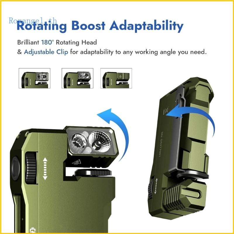 ROX Super Slimly 400 Lumen ชาร์จใหม่ได้ไฟฉาย Double Light Sources ไฟฉาย ...