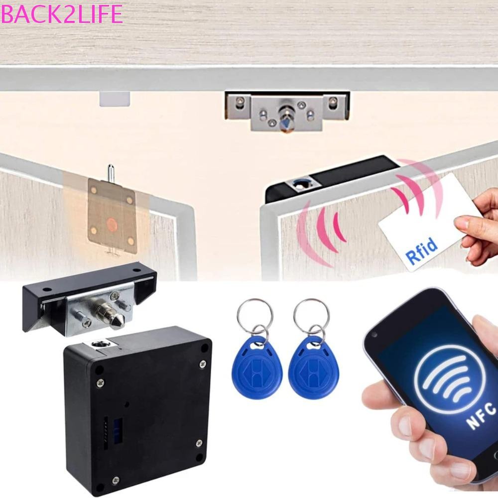 BACK2LIFE ล็อคลิ้นชักอัจฉริยะ Hidde ที่มองไม่เห็น ติดตั้งง่าย RFID สมาร์ทล็อค, การ์ด IC ...