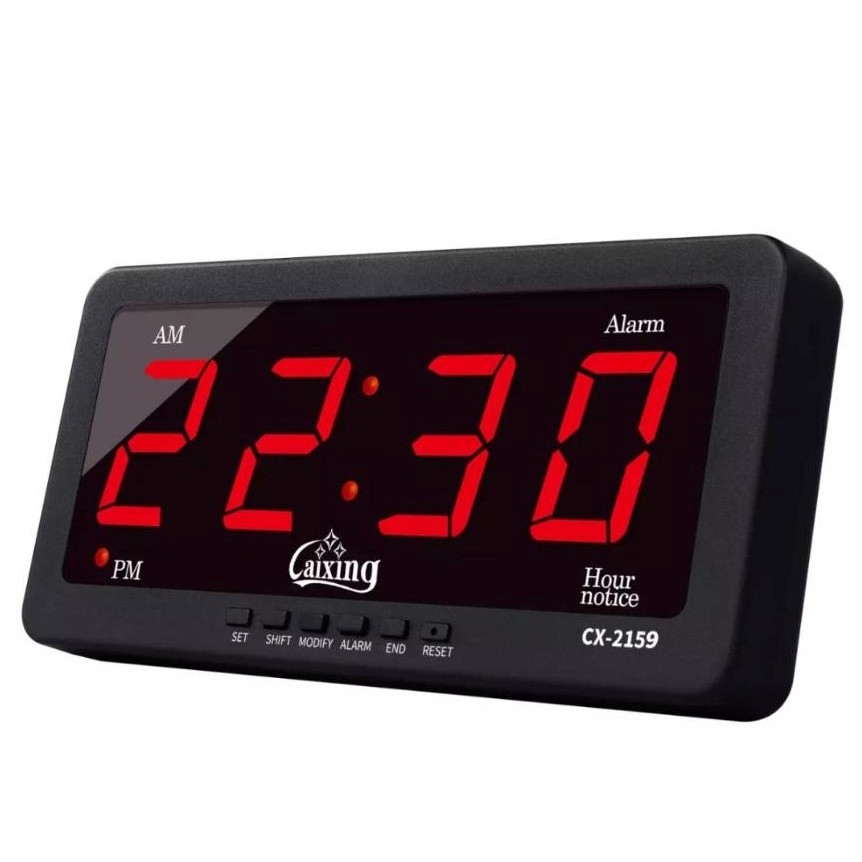 Caixing CX-2159 ยี่ห้อ LED นาฬิกาปฏิทินดิจิตอลถาวร ตั้งโต๊ะตัวอักษรสี ...