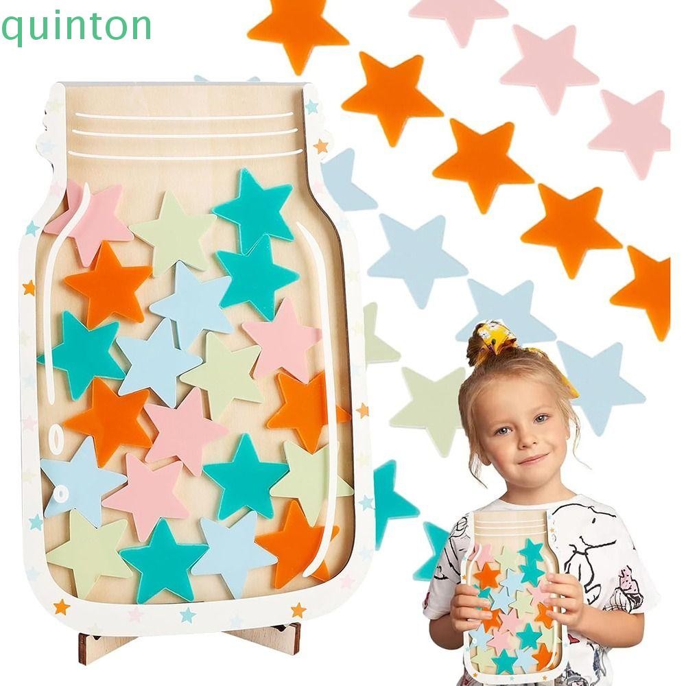 QUINTON Positive Behavior Rewards Jar, ไม้การ์ตูนเด็ก Star Reward Jars ...