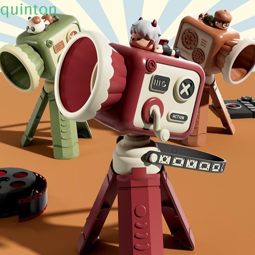 QUITON พัดลมรูปทรงกล้อง, พัดลมตั้งโต๊ะแบบปรับได้พลาสติก, การชาร์จ USB ...
