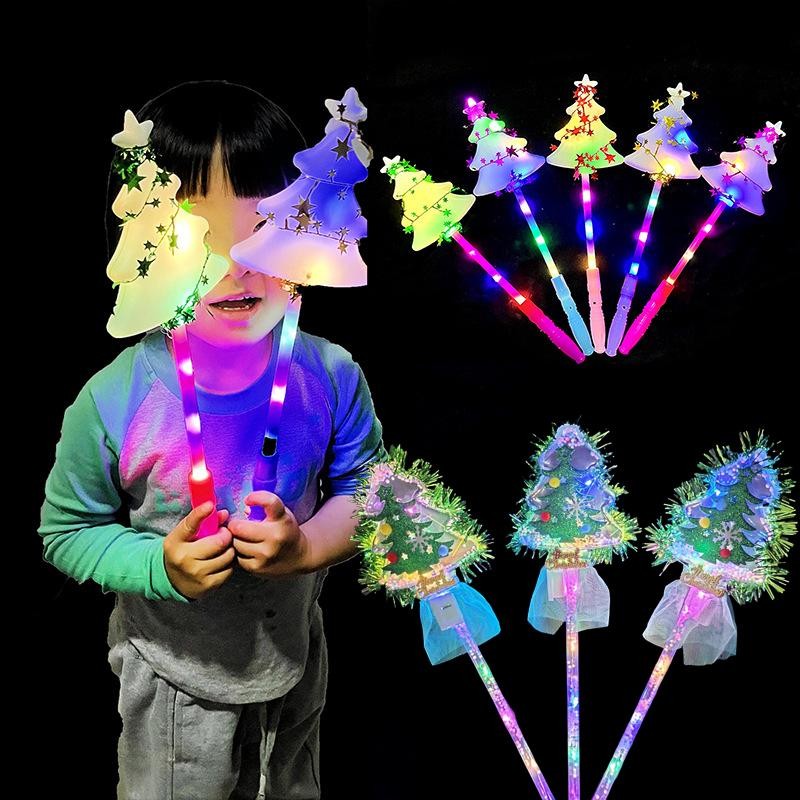 Mnd LED เรืองแสงของเล่น Stick Christmas Tree Shape พลาสติกเรืองแสง ...