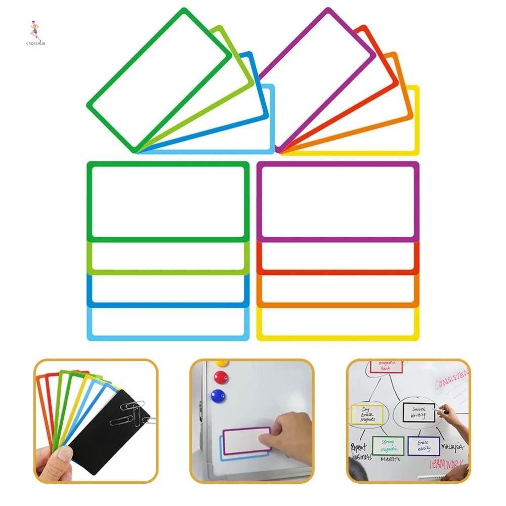 Cross 27 ชิ้น Erasable Tag Board, ทนทานเก้าสีแม่เหล็กป้ายไวท์บอร์ด ...