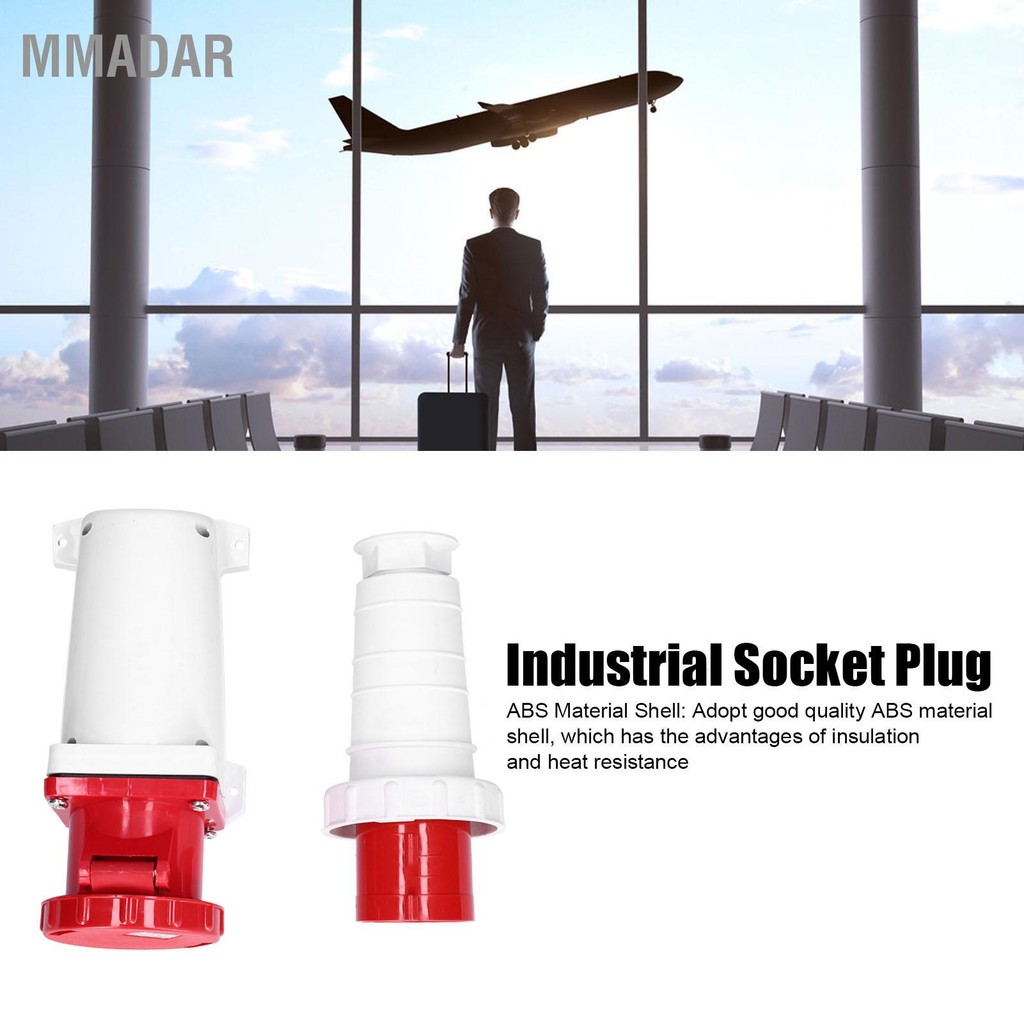 MMADAR Industrial Socket Plug Connector Set IP67 Waterproof 3 Phase ...