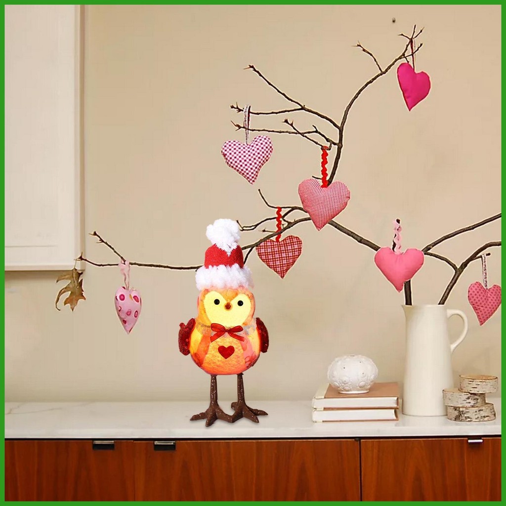 รูปปั้นนกสําหรับ Tiered ถาด Light up Bird Figurines วันวาเลนไทน์ตกแต่ง ...