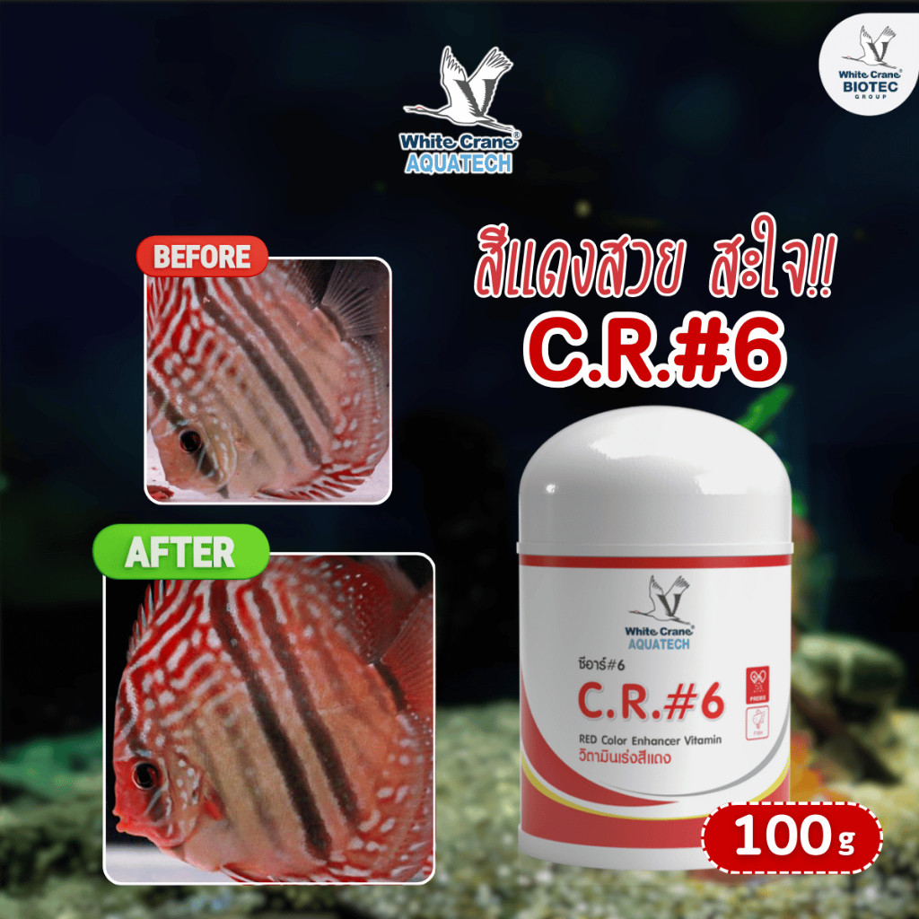 CR6 C.R.#6 ซีอาร์ #6 วิตามินเร่งสีแดงสำหรับปลาทุกสายพันธุ์ | Shopee ...