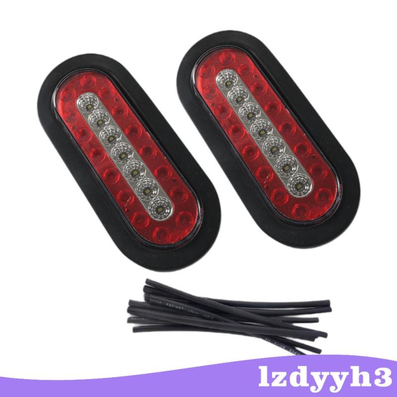 [Lzdyyh3] 2 ชิ้น Generic ไฟ LED ไฟเลี้ยว 6 "รูปไข่ 12V ติดตั้งง่ายไฟหยุดไฟท้ายสําหรับ RV ...